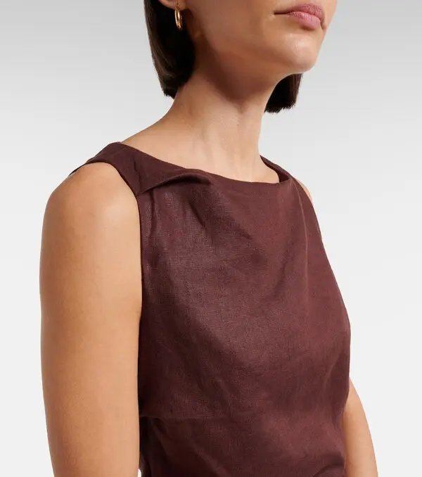 Faithfull The Brand Aloisa Linen Mini Dress - Brown
