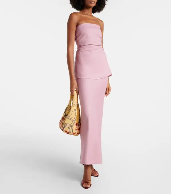 Faithfull The Brand Caen Strapless Linen Top - Pink