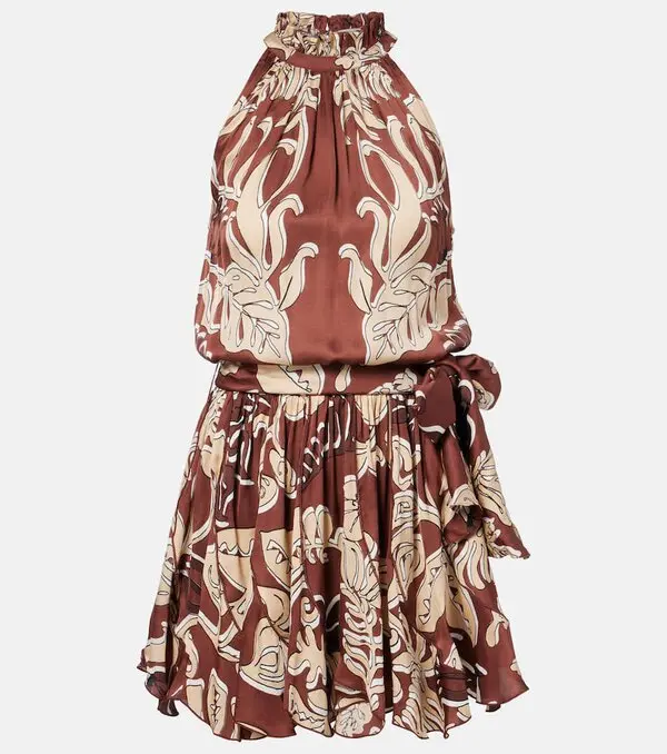 Poupette St Barth Bianca Printed Minidress - Brown