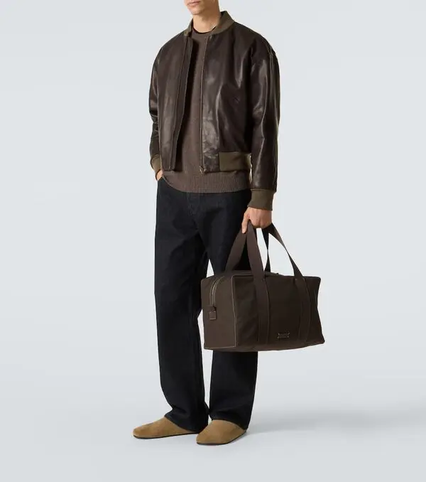 THE ROW Sisal Canvas Duffle Bag - Brown