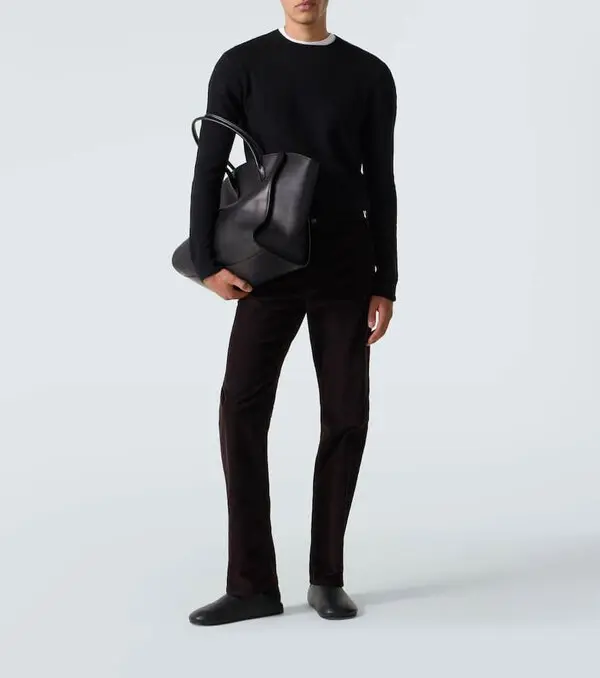 THE ROW Hudson Leather Mules - Black