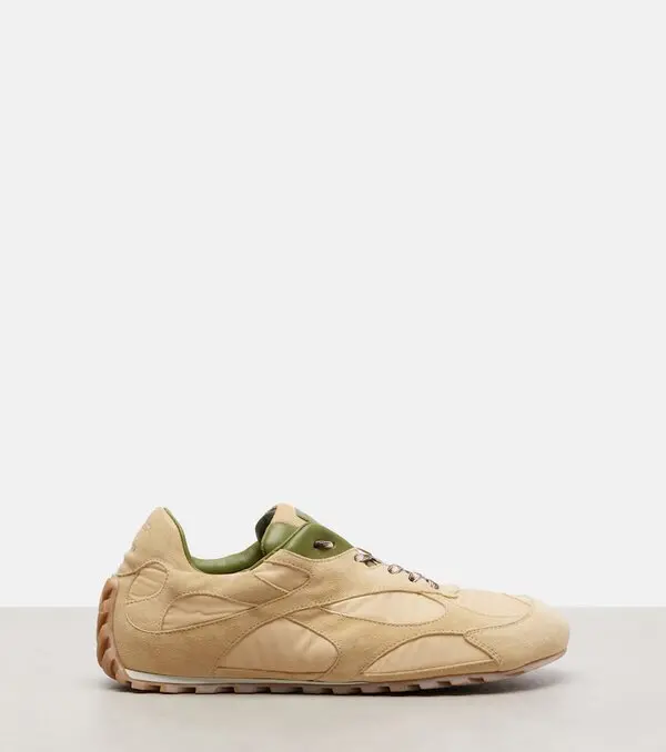 Bottega Veneta Orbit Flash Suede-trimmed Sneakers - Beige