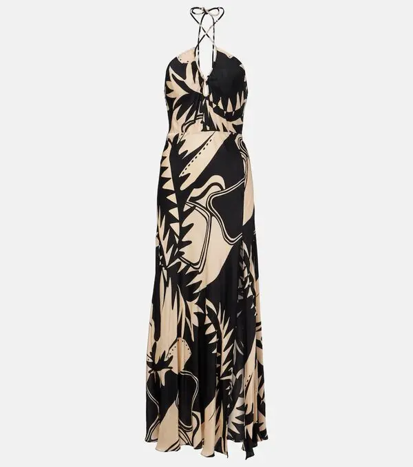 Poupette St Barth Stella Printed Maxi Dress - Black