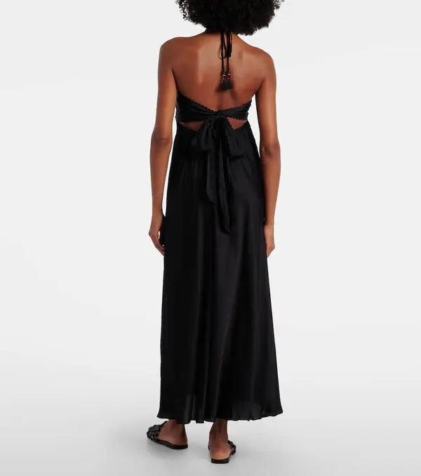 Poupette St Barth Halterneck Maxi Dress - Black