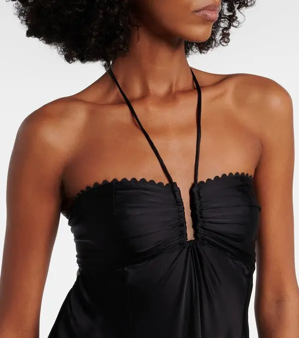 Poupette St Barth Halterneck Maxi Dress - Black
