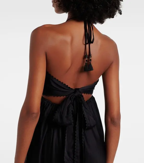 Poupette St Barth Halterneck Maxi Dress - Black