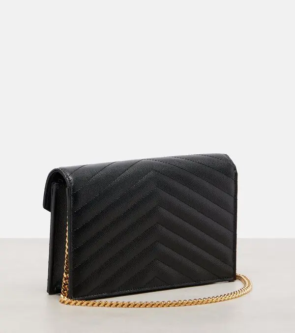 Saint Laurent Cassandre Envelope Small Leather Wallet On Chain
