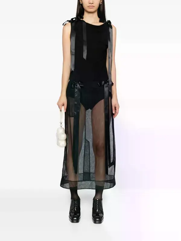 Simone Rocha Ribbon-embellished Mesh Skirt