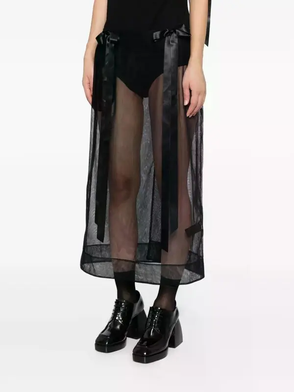 Simone Rocha Ribbon-embellished Mesh Skirt