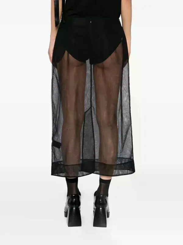Simone Rocha Ribbon-embellished Mesh Skirt