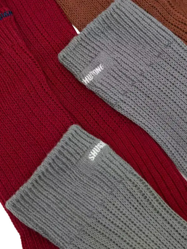SHUSHU/TONG Logo-embroidered Socks
