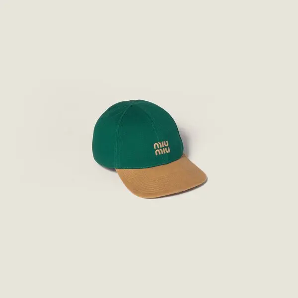 Miu Miu Drill Baseball Cap - Billiard/cork