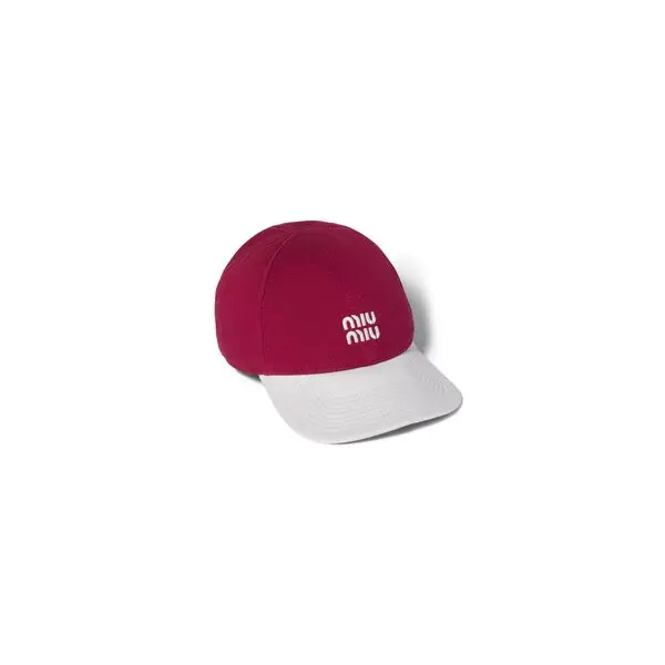 Miu Miu Drill Baseball Cap - Cerise/cloud