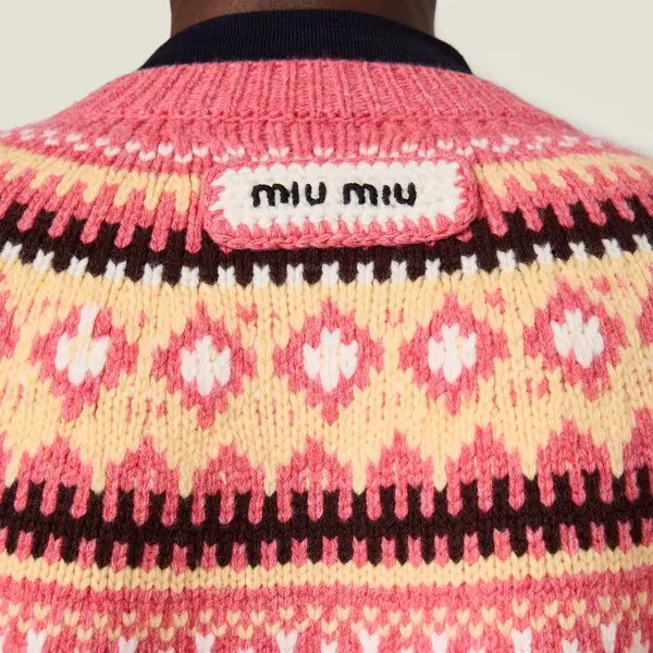 Miu Miu Wool Jacquard Knit Cardigan