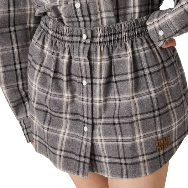 Miu Miu Checked Flannel Miniskirt