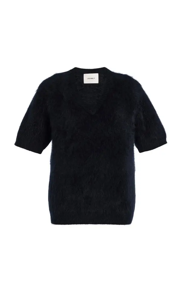 LISA YANG Lovisa Brushed Cashmere T-shirt - Black