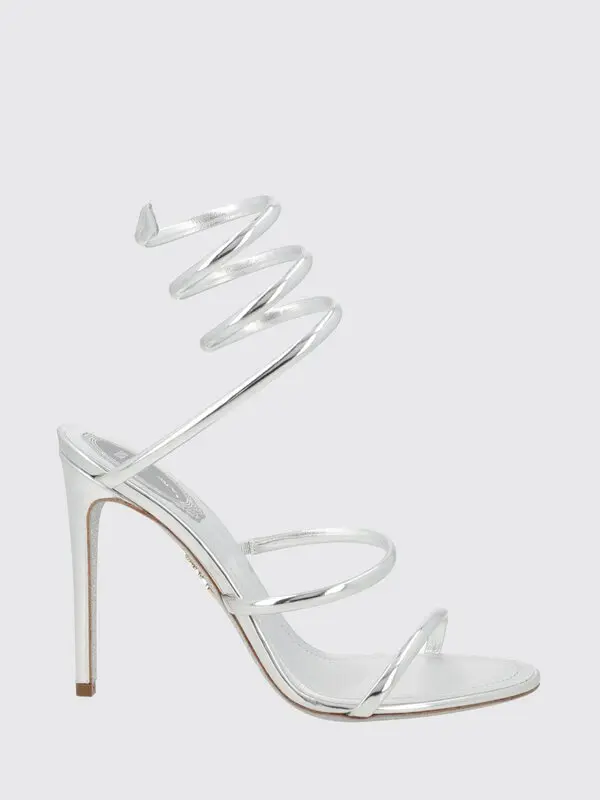 Rene Caovilla Spiral Heeled Sandal - Silver