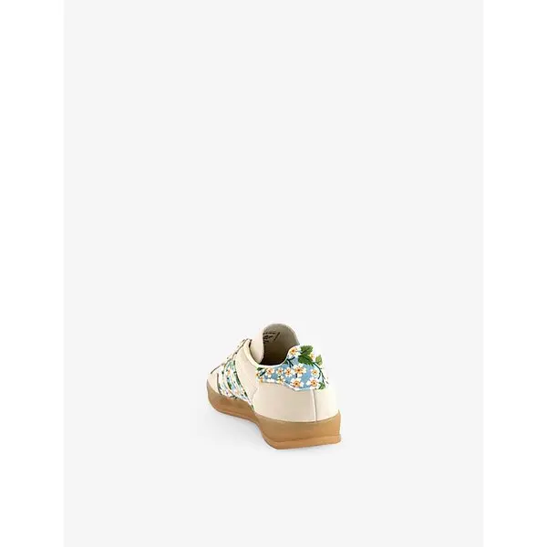 adidas gazelle silver green womens Gazelle Indoor Shoes Blue/Cream White/Gold Metallic – Karen Walker main image 1