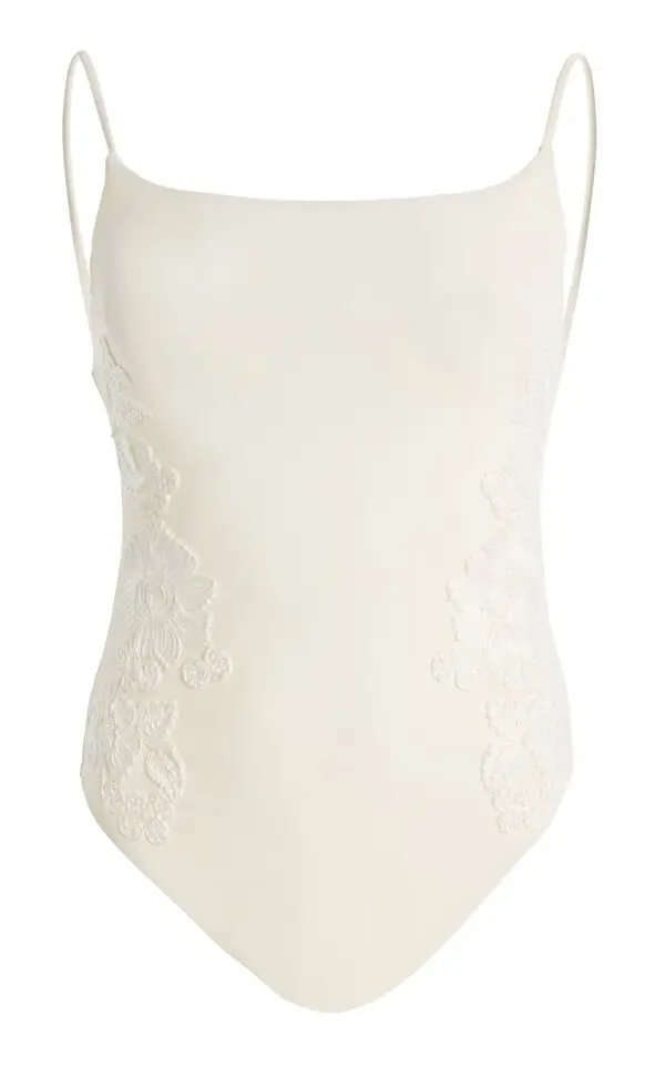 Simkhai Juniper Embroidered One-piece Swimsuit - Ivory