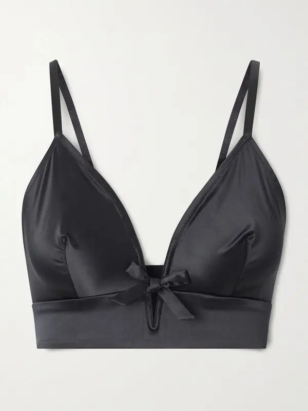 ERES Jean Bow-detailed Satin Soft-cup Tirangle Bra - Black