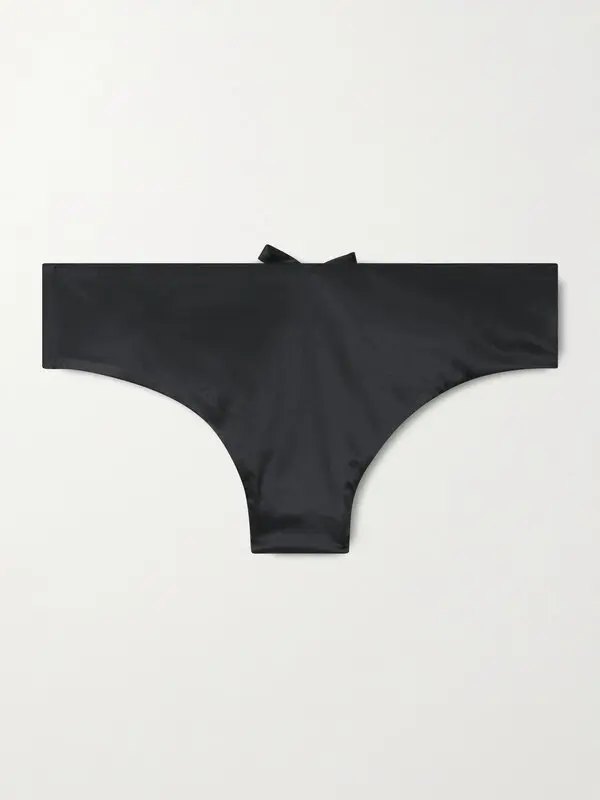 ERES Patti Bow-detailed Cutout Satin Briefs - Black