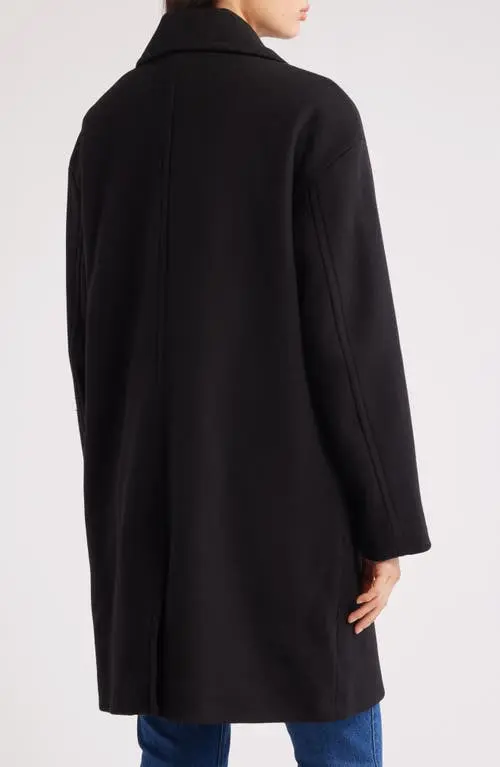 Lucky Brand Boxy Double Breasted Coat - Black