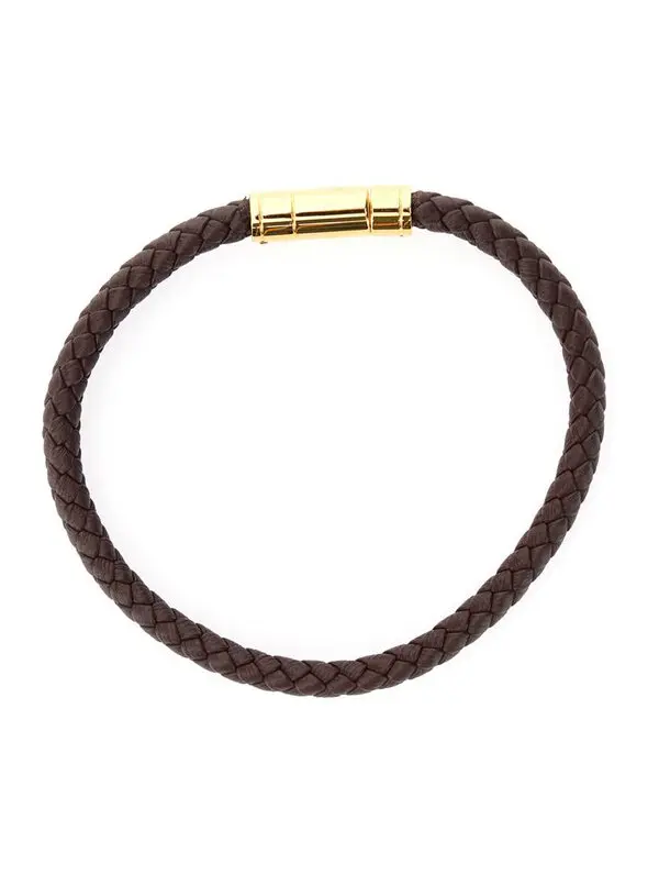 TOM FORD Braided Leather Bracelet - Brown