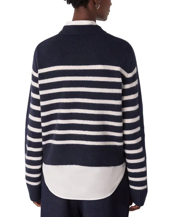 Whistles Wool Blend Round Neck Sweater
