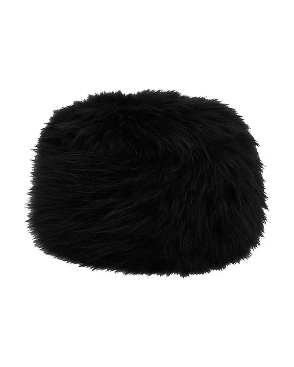 Apparis Margot Faux Fur Pillbox Hat - Noir