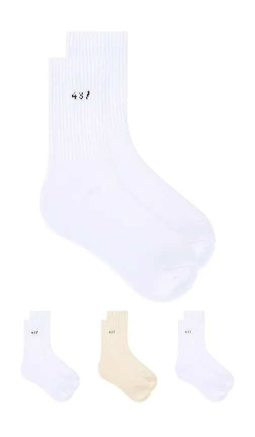 437 3-pack Crew Socks - White & Cream