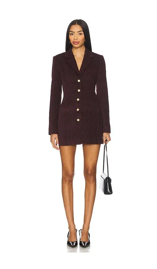 Amanda Uprichard Peralta Blazer Romper - Aubergine