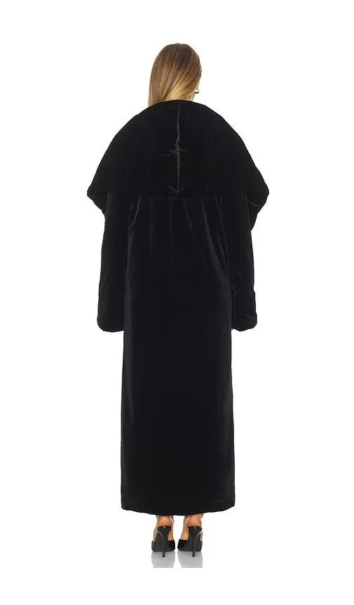 Norma Kamali Oversized Shawl Collar Maxi Coat - Black
