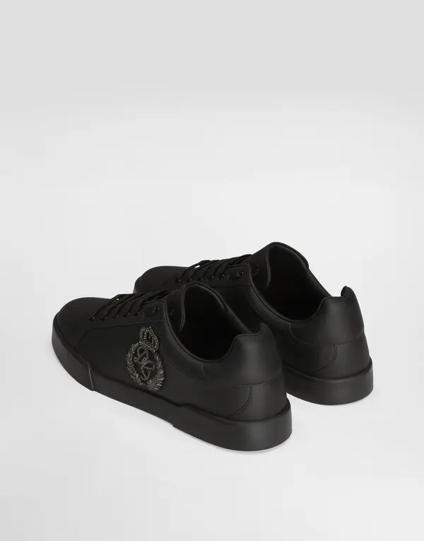 Dolce & Gabbana Portofino Light Strobel Calfskin Sneakers - Black