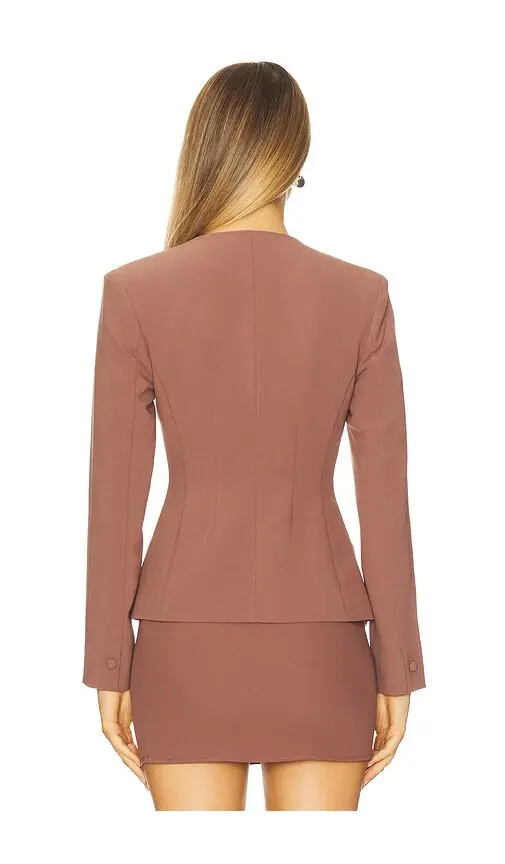 ALL THE WAYS Elizabeth Deep V Blazer - Brown