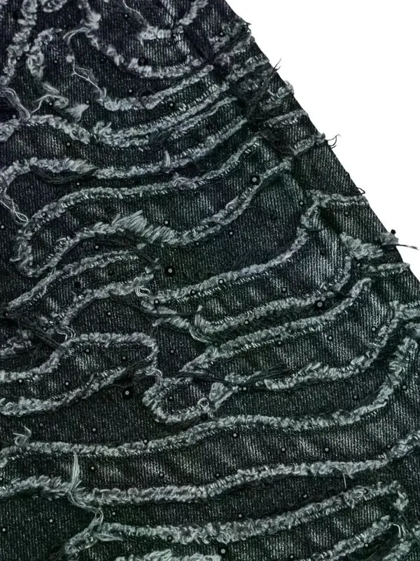 FREE REFILLS Zebra-pattern Embellished Jeans - Black