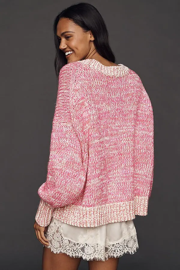 Maeve Crew-neck Sweater - Pink Pattern
