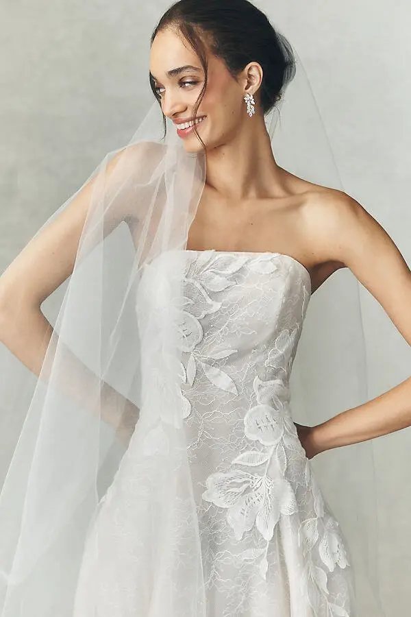 Jenny Yoo Carmella Floral Chapel Veil