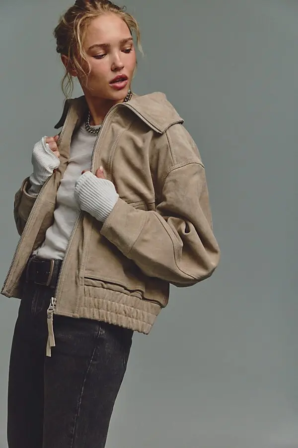 Free People We The Free Desert Moon Suede Jacket - Rainy Days
