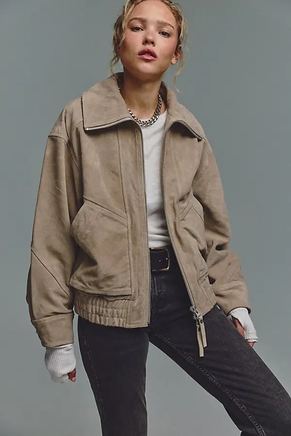 Free People We The Free Desert Moon Suede Jacket - Rainy Days