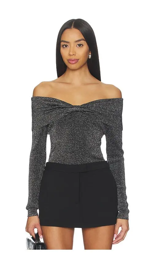 Central Park West Colette Ribbed Lurex Sweater