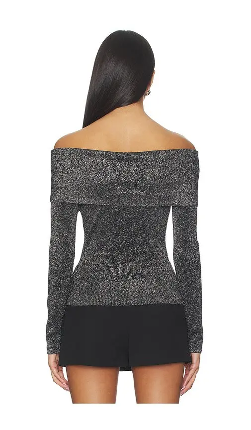 Central Park West Colette Ribbed Lurex Sweater