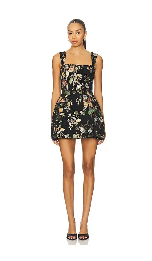 Amanda Uprichard Floral Brocade Mini Dress - Black