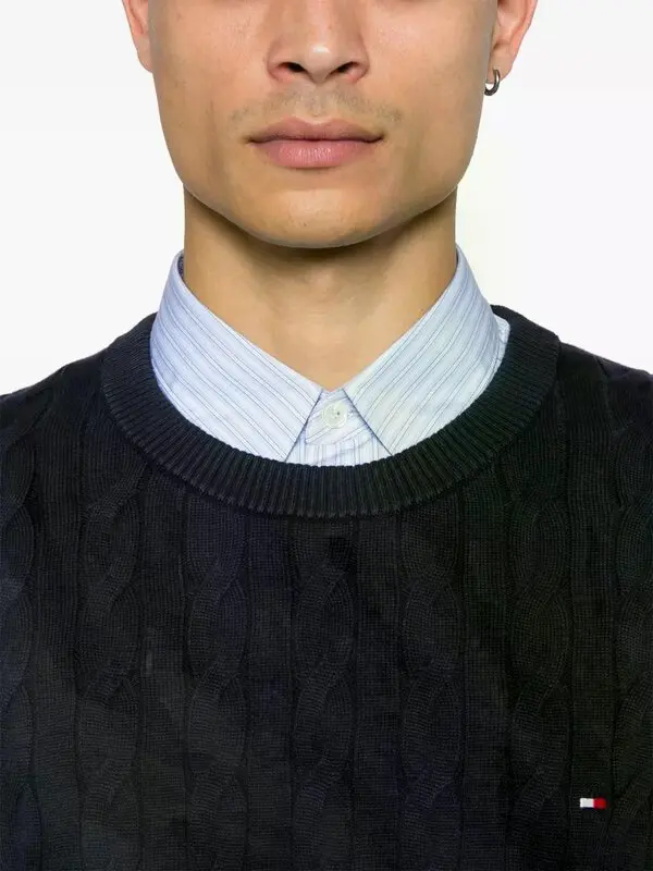 Tommy Hilfiger Cable-knit Crew-neck Sweater