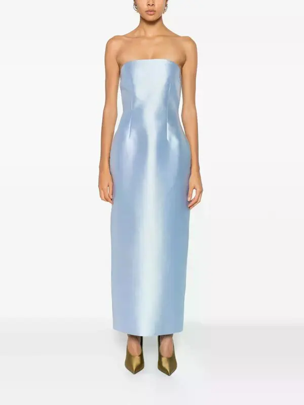 Solace London Renee Strapless Midi Dress - Blue