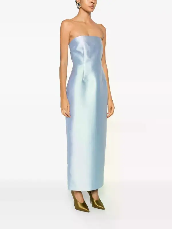 Solace London Renee Strapless Midi Dress - Blue