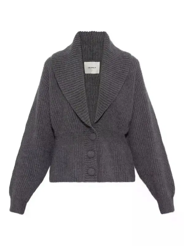 LISA YANG Button Shawl-collar Cardigan - Grey