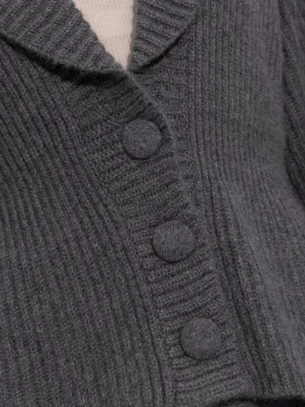 LISA YANG Button Shawl-collar Cardigan - Grey
