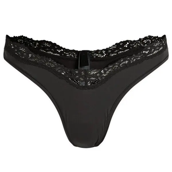 SKIMS Fits Everybody Lace Dip Thong - Onyx