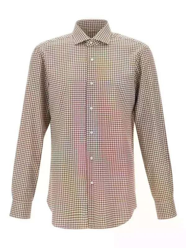 BARBA NAPOLI Checked Long-sleeves Shirt