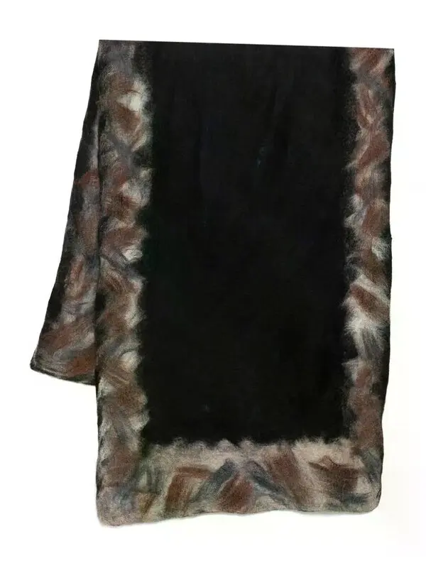 SILVANA Jagged-edge Scarf - Black